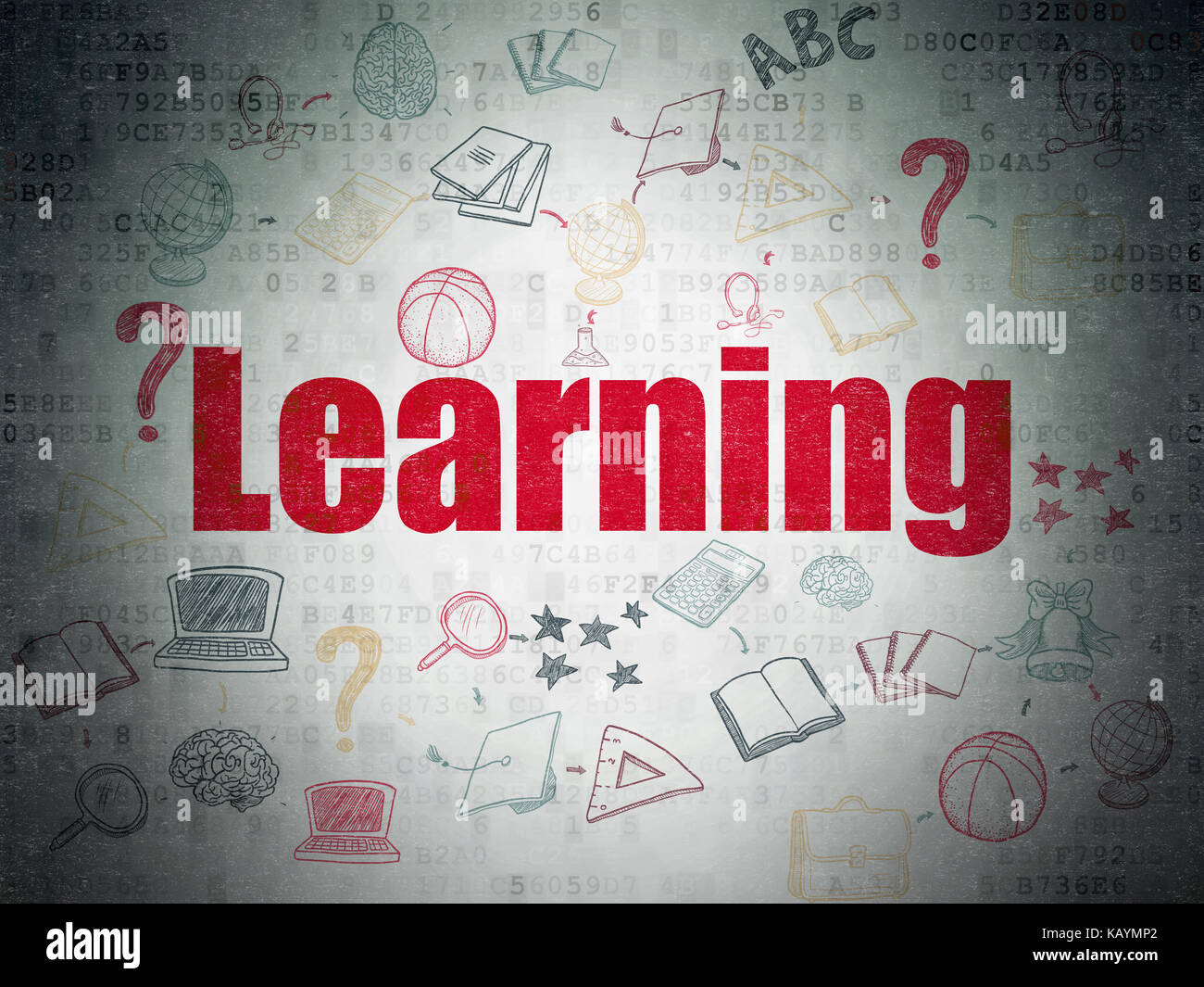 Education concept: Learning on Digital Data Paper background Stock ...