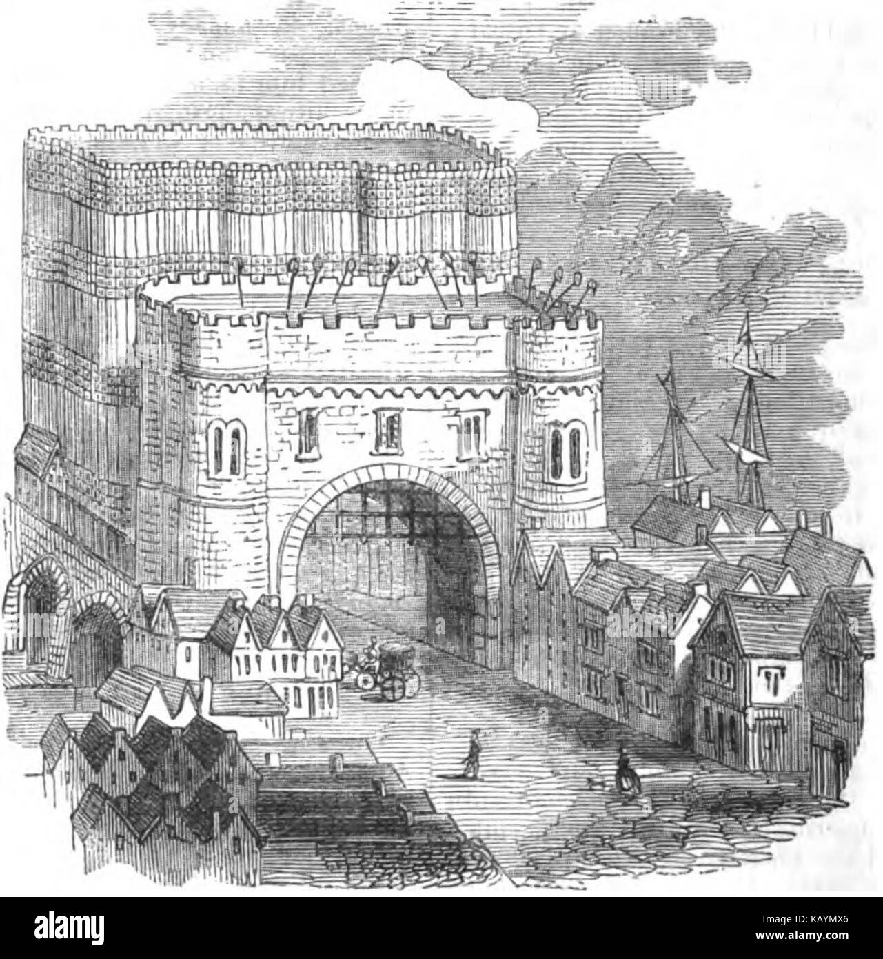 This image depicts Traitors' Gate at Old London Bridge, as described by ...