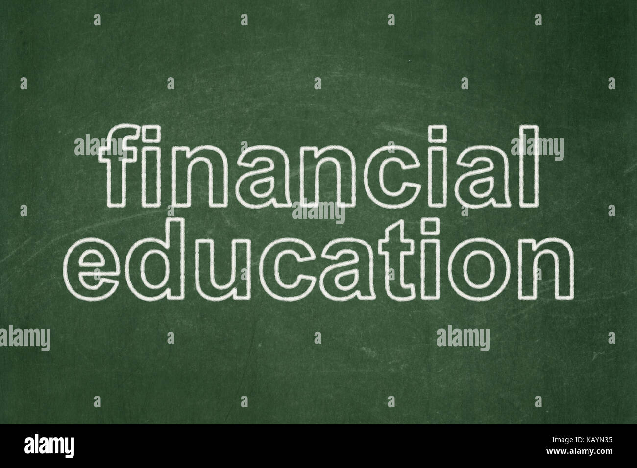 Education concept: Financial Education on chalkboard background Stock ...