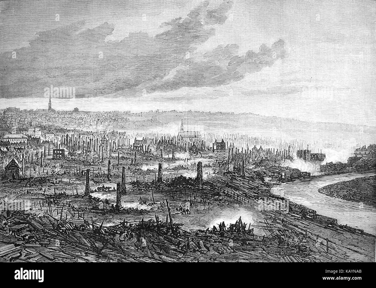 The great fire at Quebec View from the Marine Hospital, The Illustrated ...