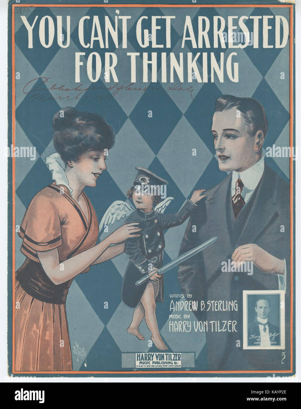 You cant get arrested for thinking 1915 Stock Photo - Alamy