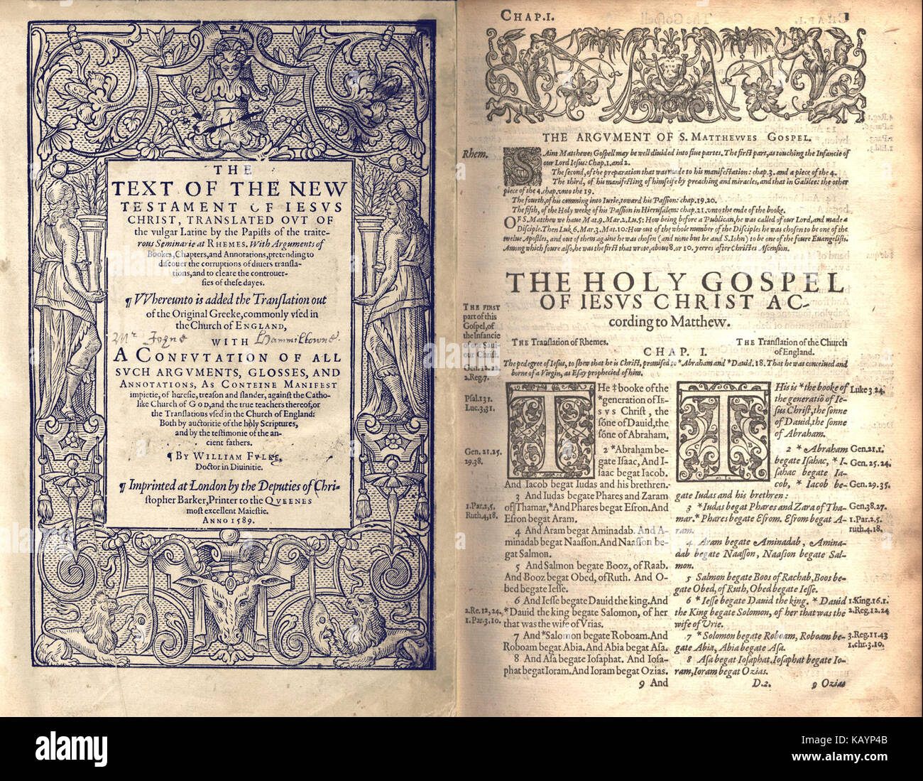 Title page of the bishops bible hi-res stock photography and images - Alamy