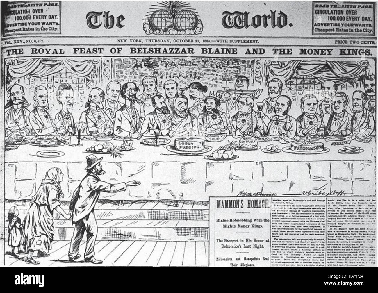 The Royal Feast of Belshazzar Blaine and the Money Kings (1884) 2 Stock ...