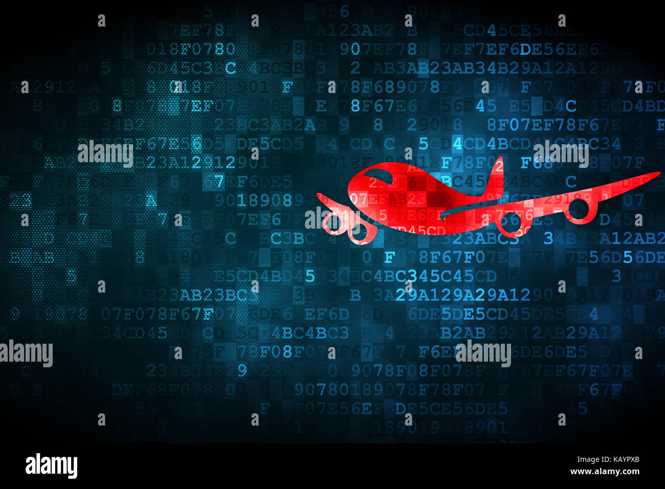 Travel concept: Airplane on digital background Stock Photo - Alamy