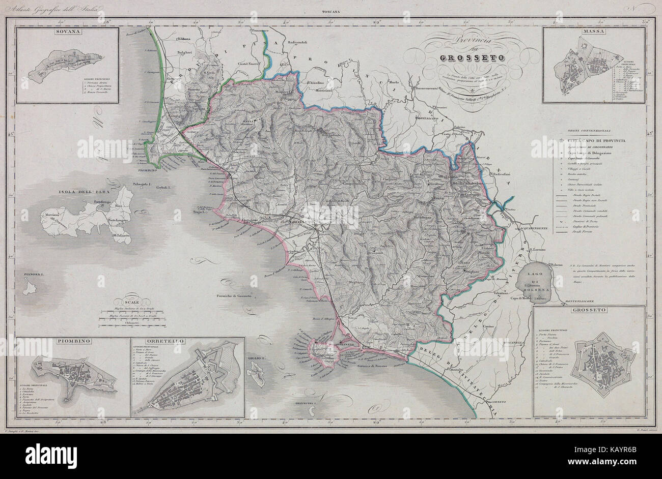 Grosseto map hi-res stock photography and images - Alamy