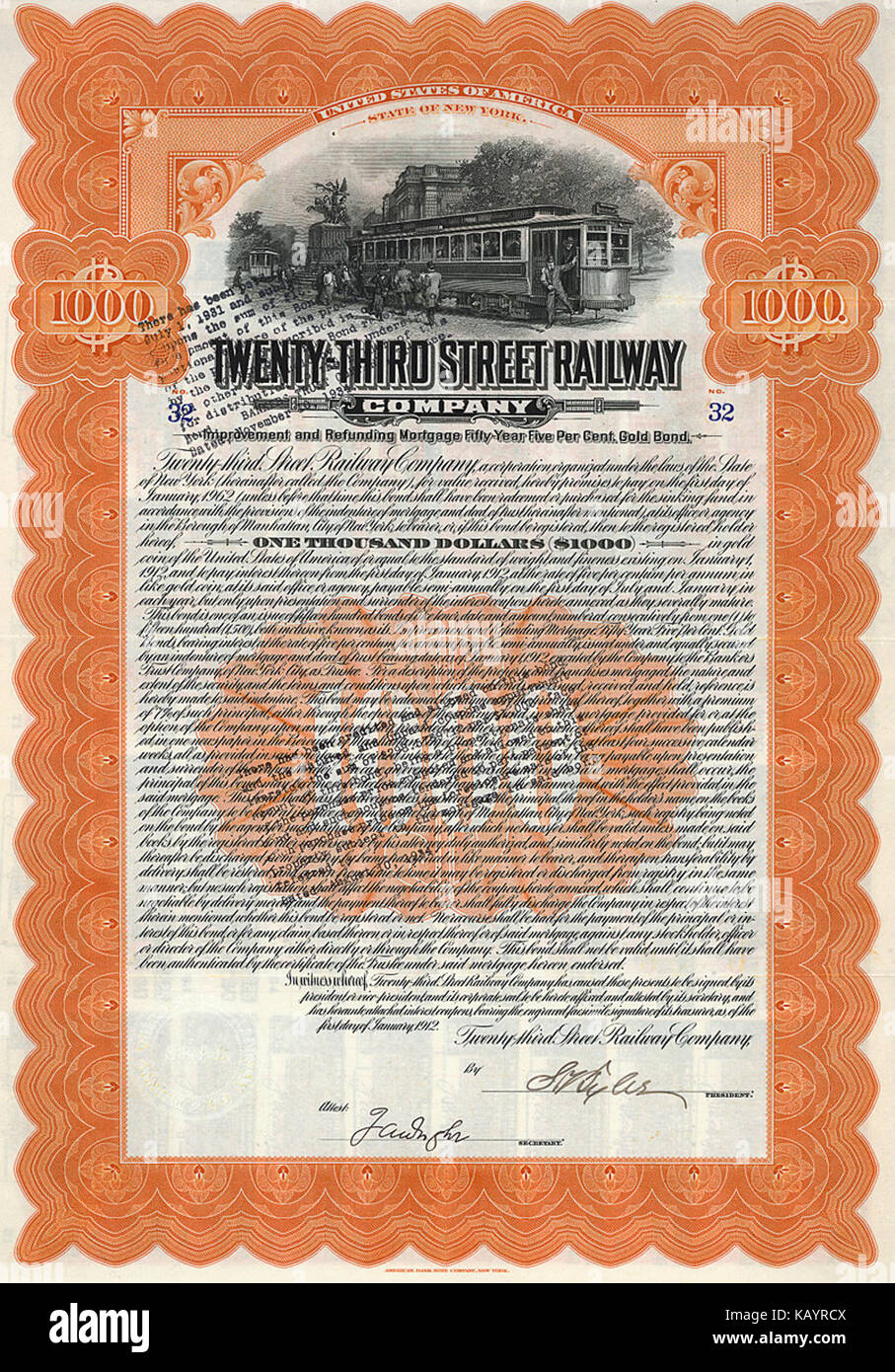 Twenty Third Street Railway 1912 Stock Photo - Alamy