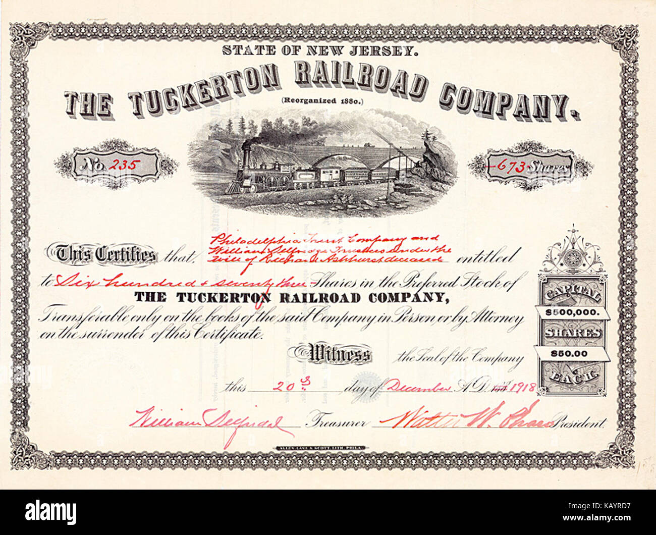 Tuckerton RR 1918 Stock Photo - Alamy