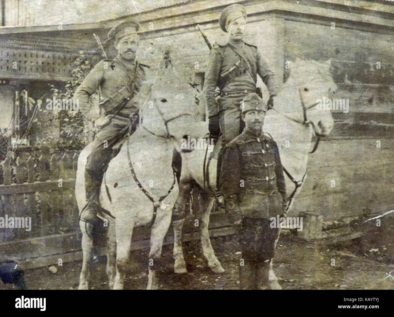 Ussuri Cossacks with a captive Austrian Stock Photo - Alamy