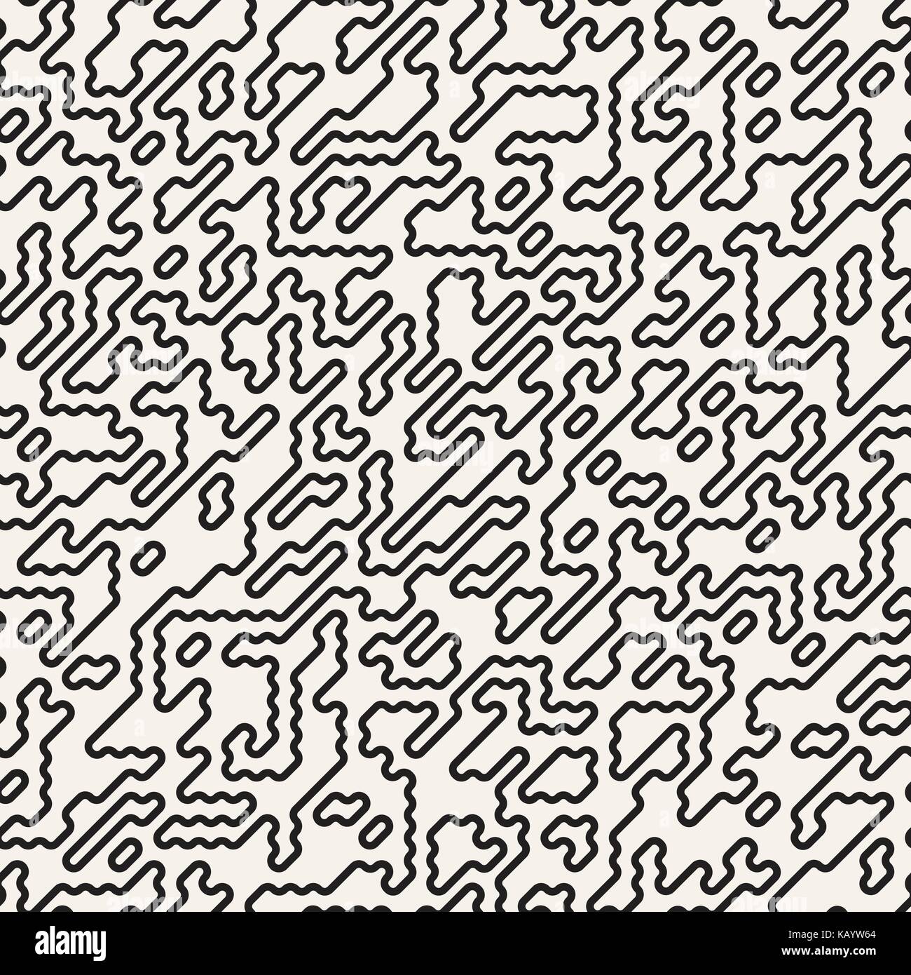 Vector Seamless Irregular Lines Grid Pattern Trendy Monochrome Texture Abstract Geometric