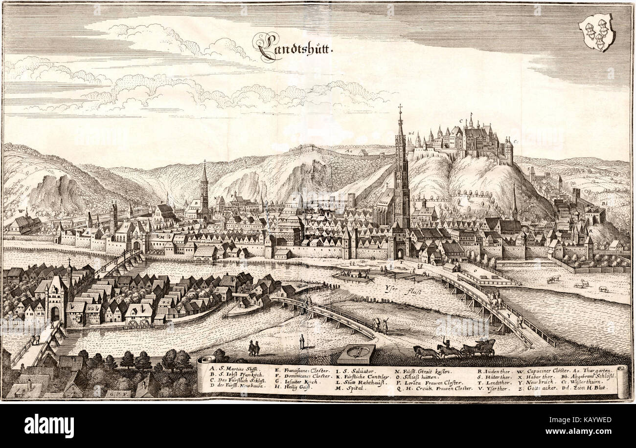 Topographia Bavariae (Merian) b 09 alt 3a Stock Photo - Alamy