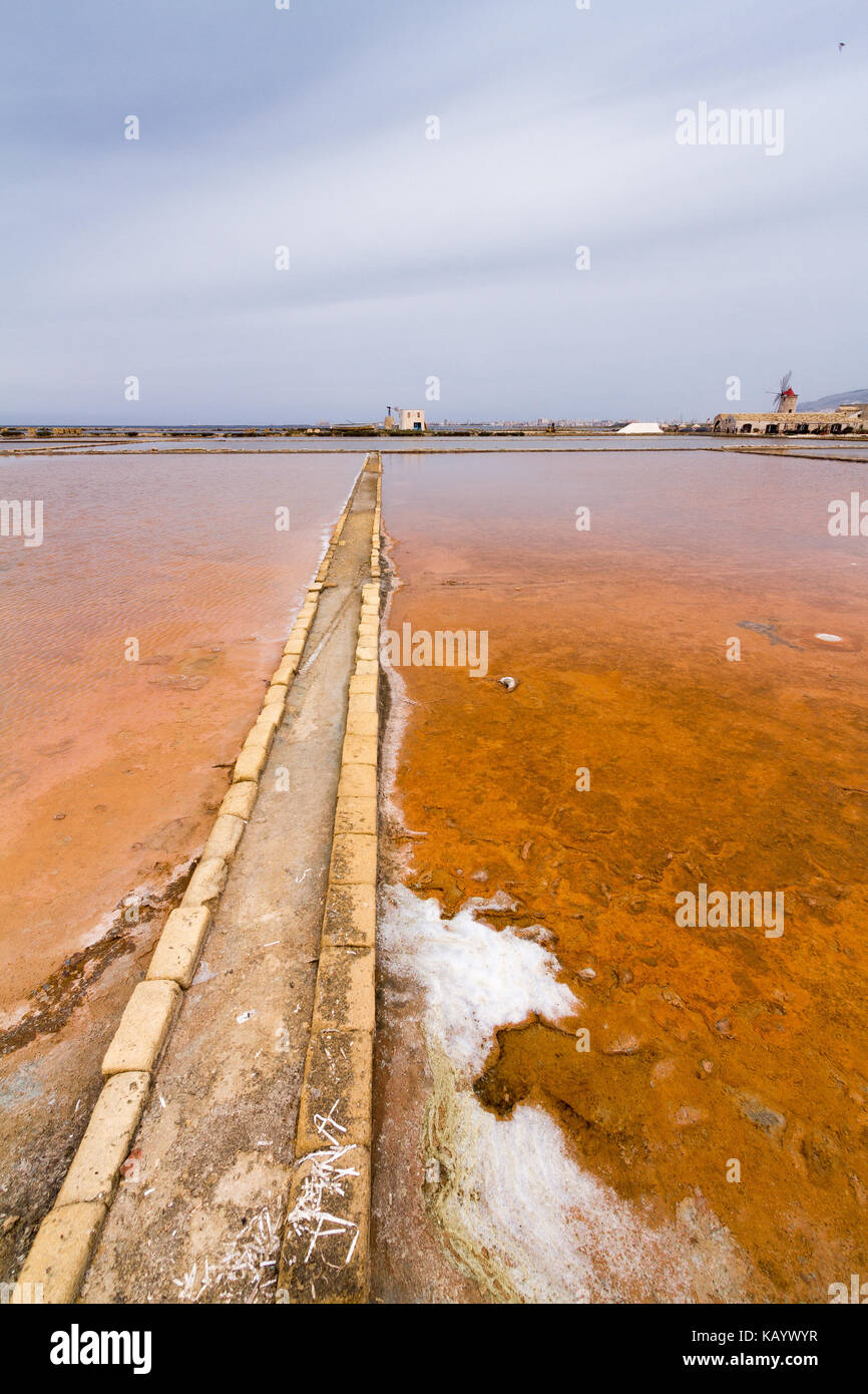 Historical salt flats in Trapani. The salt culture, extraction and ...