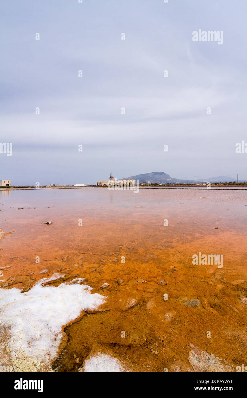 Historical salt flats in Trapani. The salt culture, extraction and ...