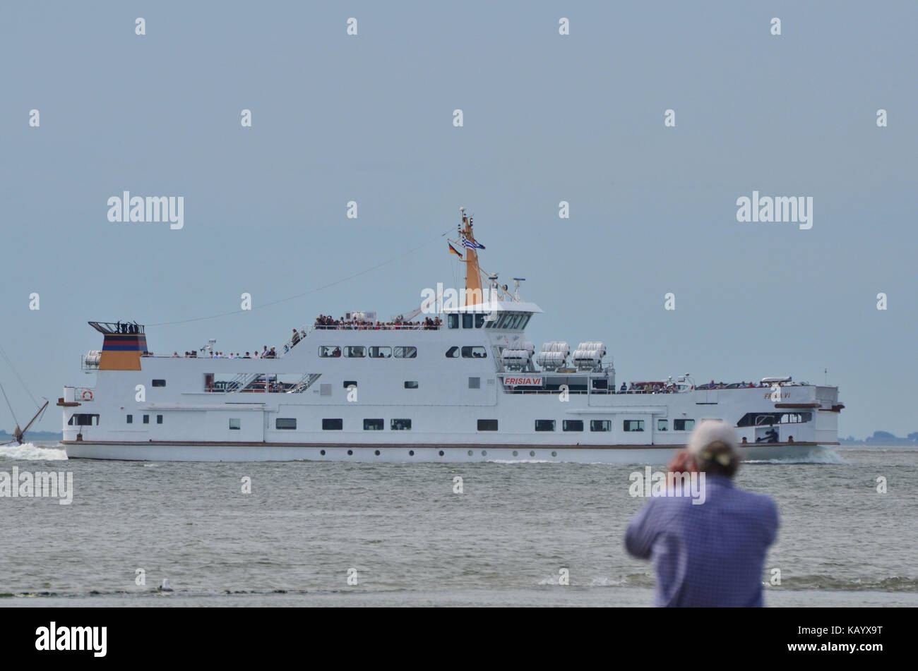 Germany, the North Sea, ferry, man Stock Photo - Alamy