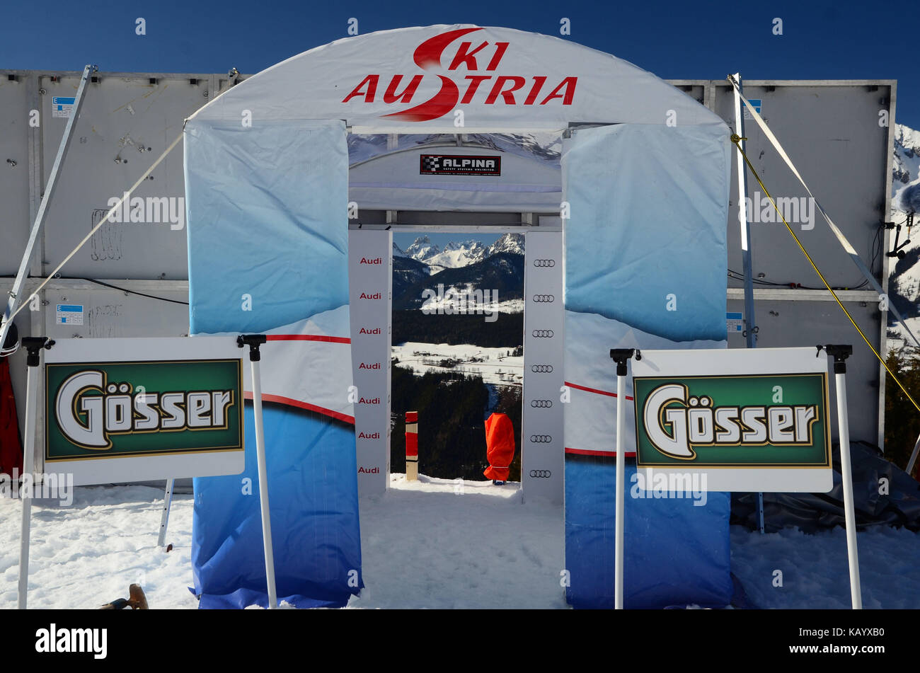 Austria, Styria, Schladming, ski race, start gate Stock Photo - Alamy