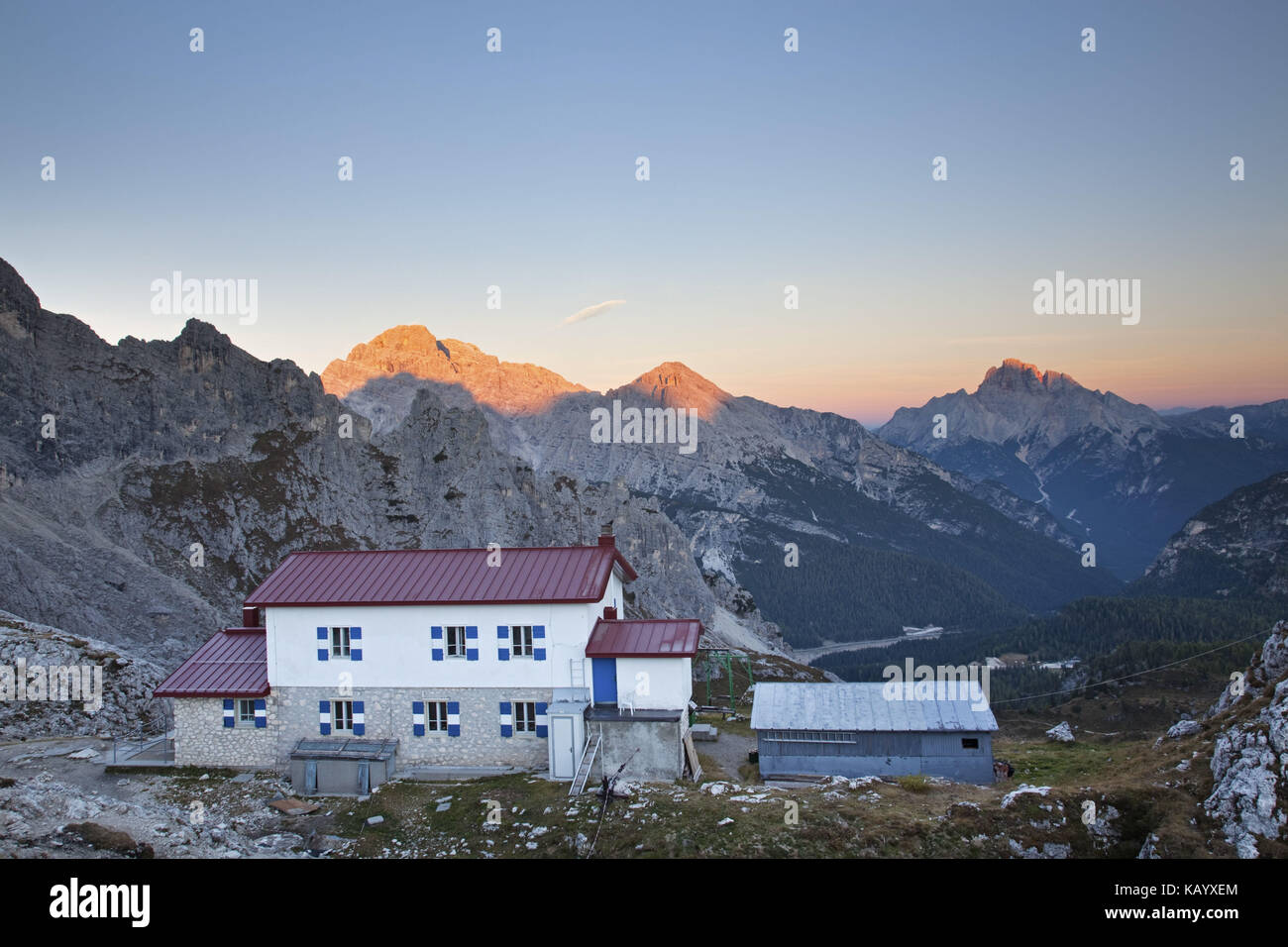 Refugio ground Savio hut in the Cadini group, South Tirol, Sexten ...