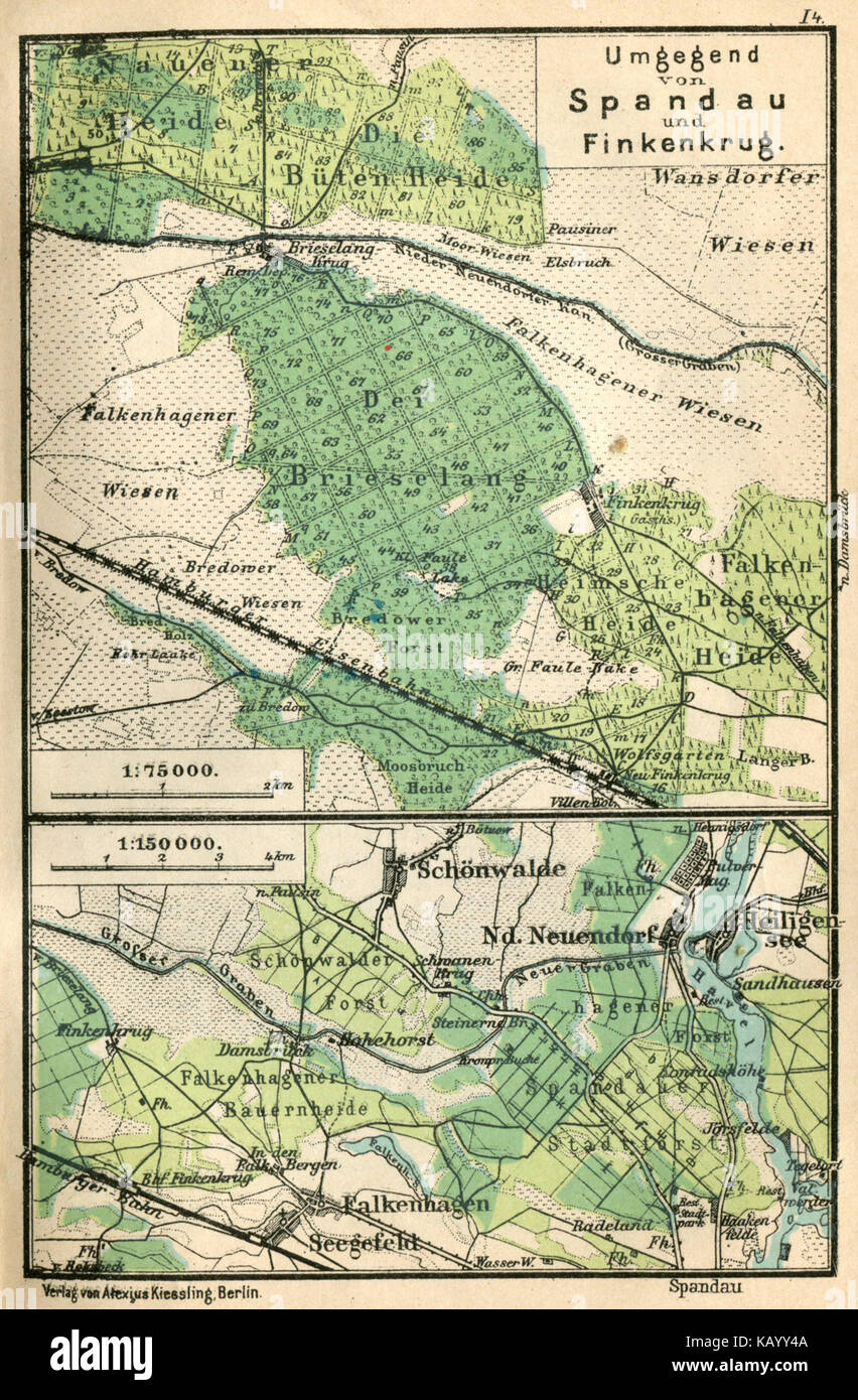 Umgegend von Spandau und Finkenkrug (Kiesslings Wanderbuch 1898 Stock ...