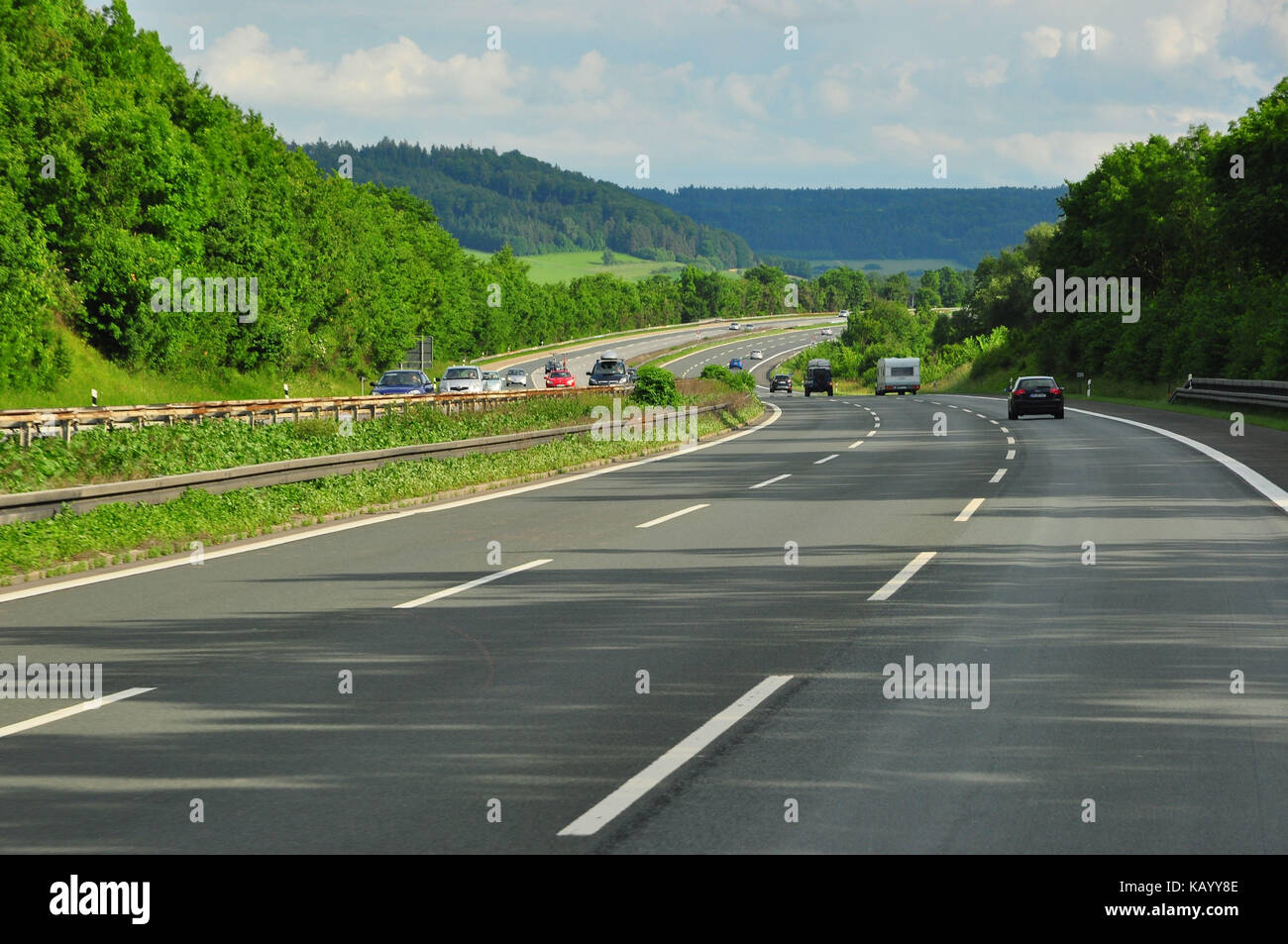 Germany, highway A9, multi-lane Stock Photo - Alamy
