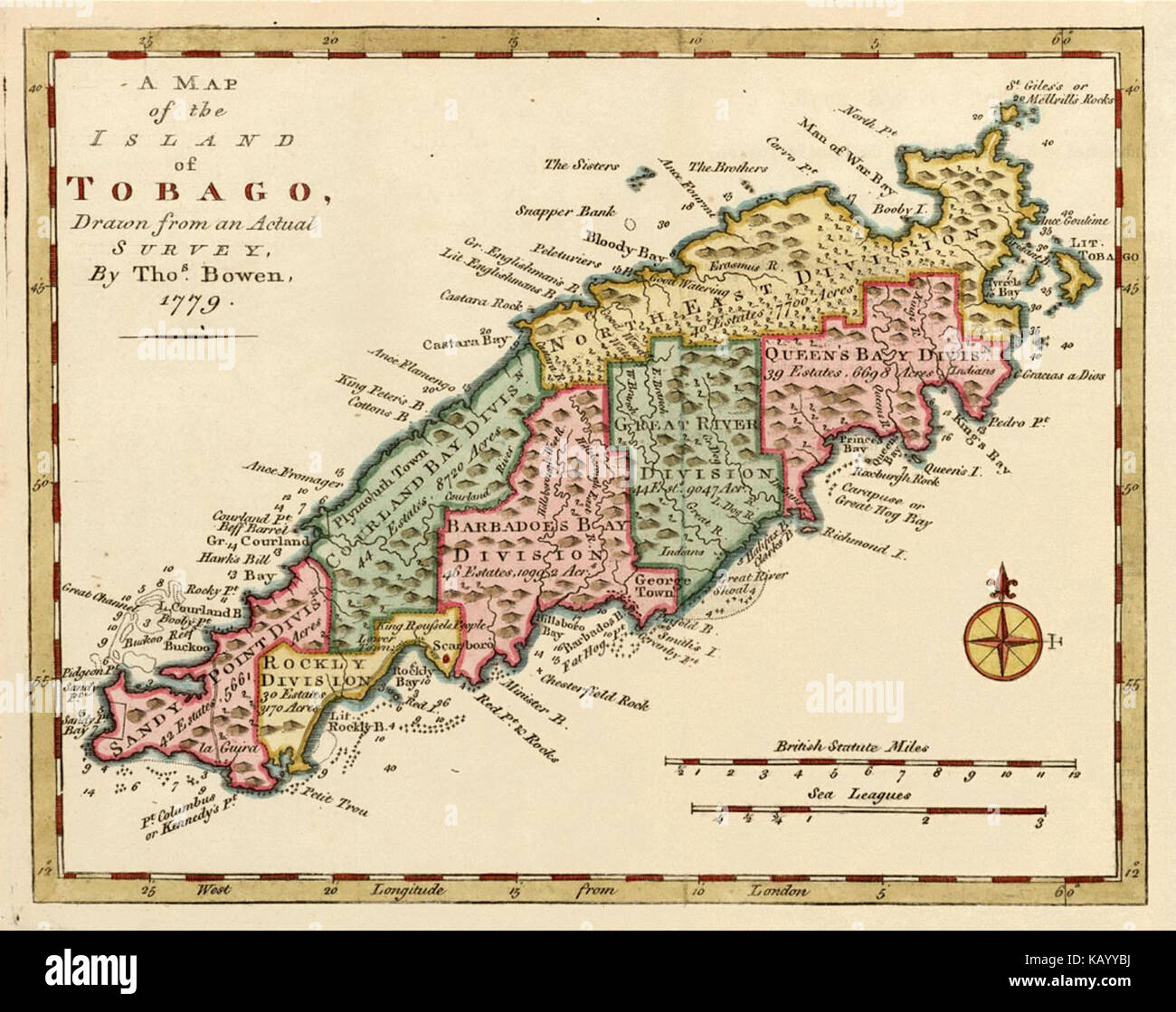Tobago history map hi-res stock photography and images - Alamy