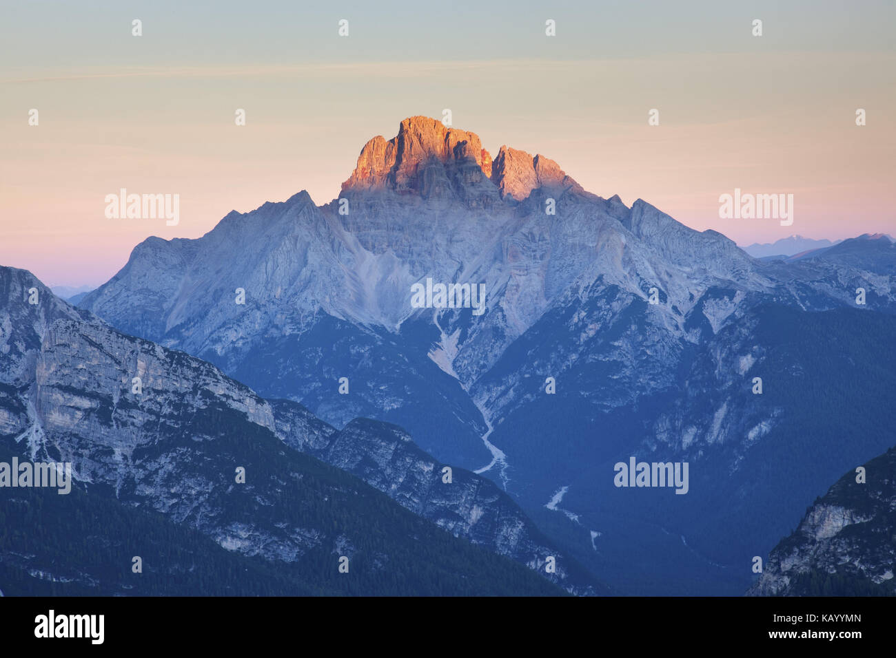 Summit of the Hohe Gaisl in the Sexten Dolomites, South Tirol, Trentino ...