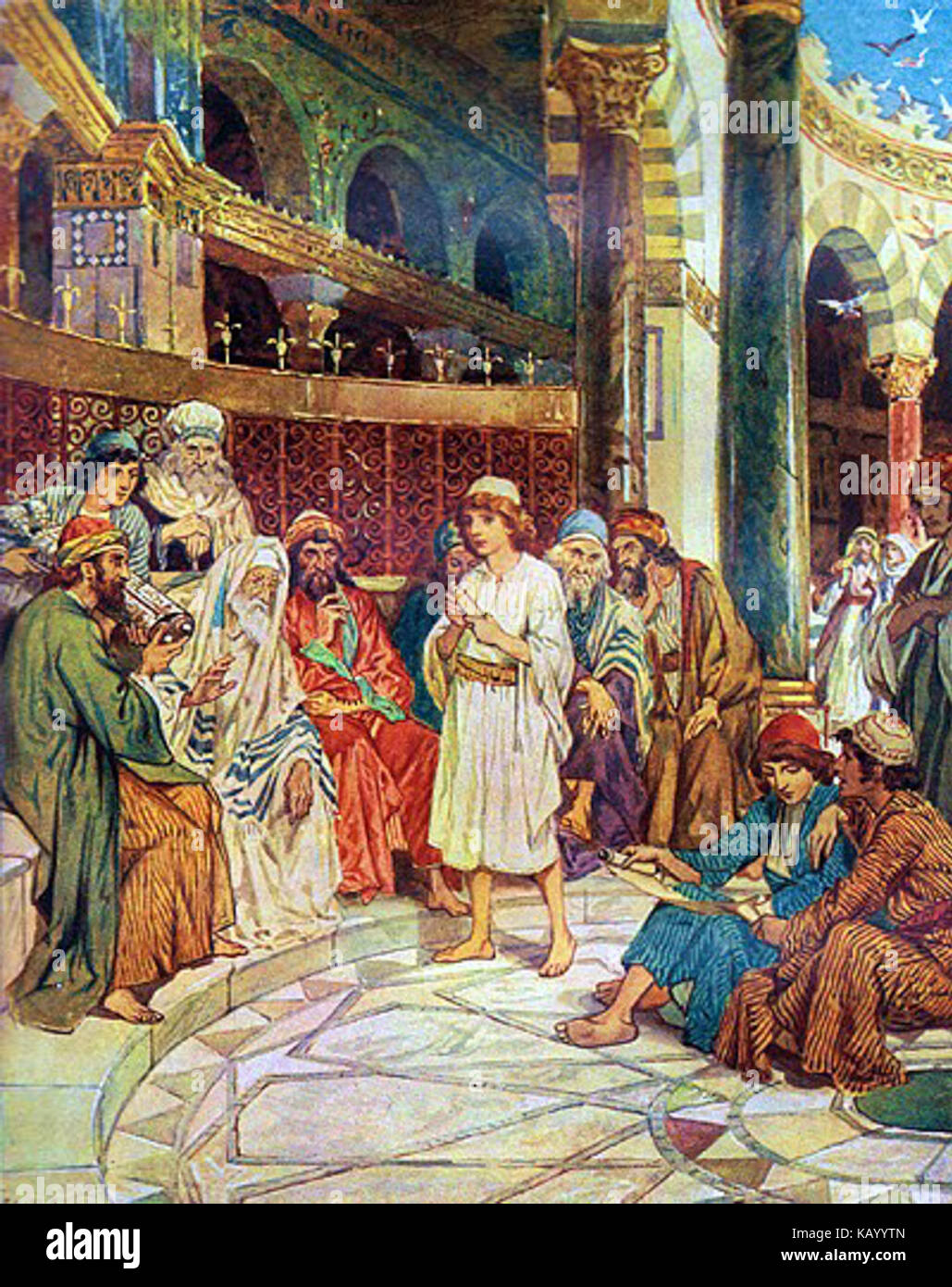 William Hole Jesus Amidst The Doctors In The Temple 400 Stock Photo - Alamy