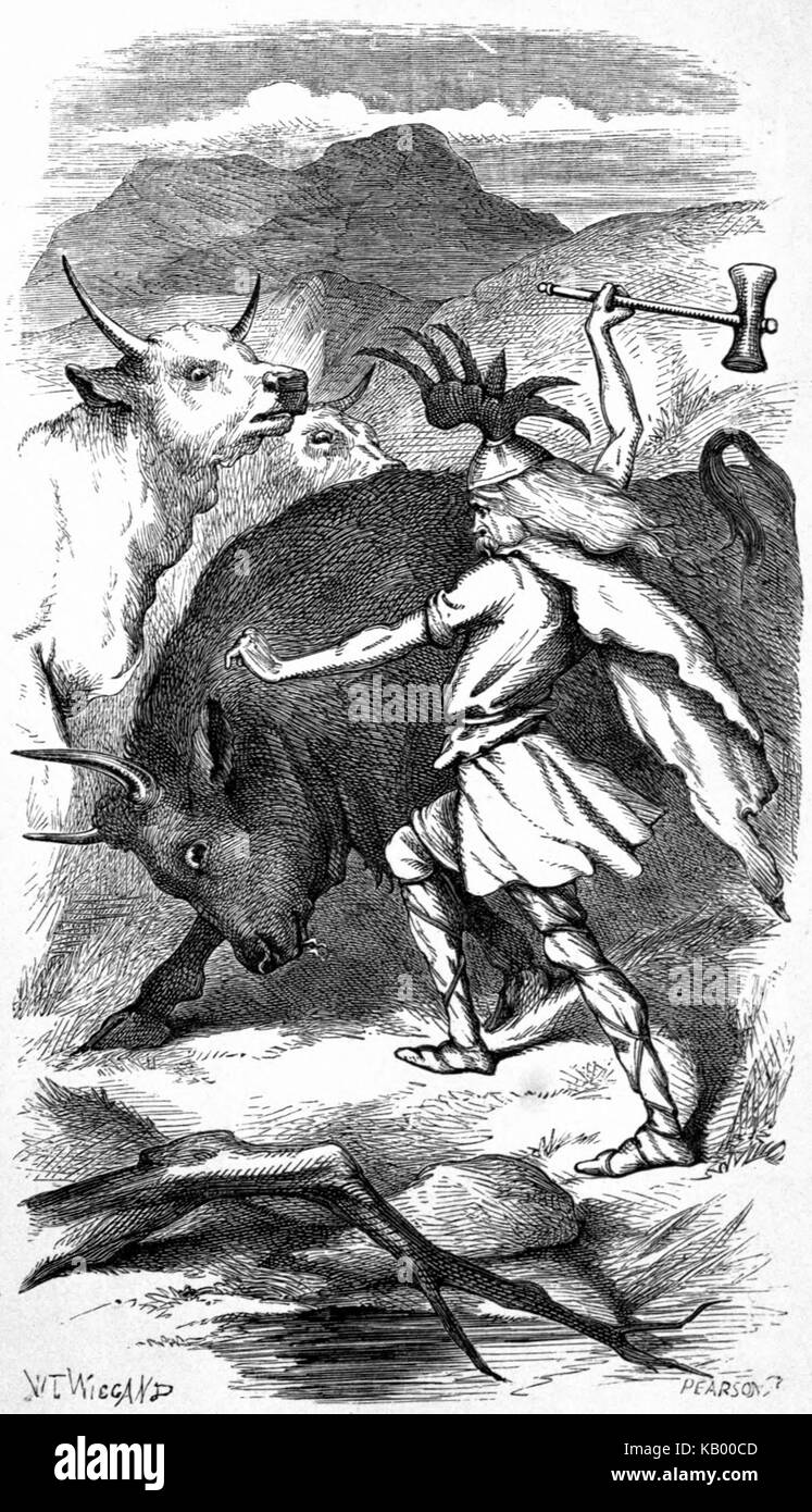 Thor amongst the Giant's Cattle Stock Photo - Alamy