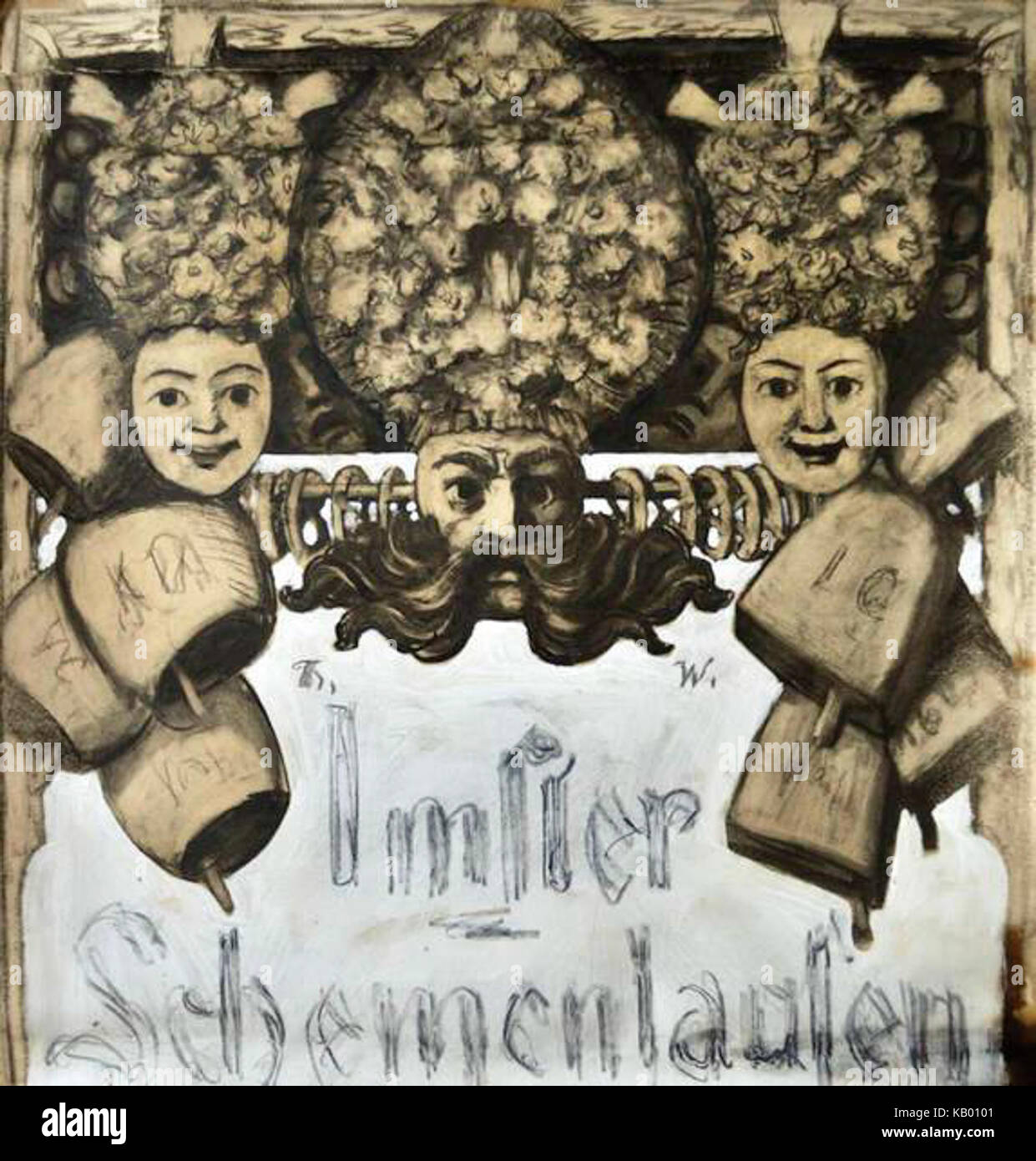 Thomas Walch Entwurf Plakat Imster Schemenlaufen ca1911 Stock Photo - Alamy