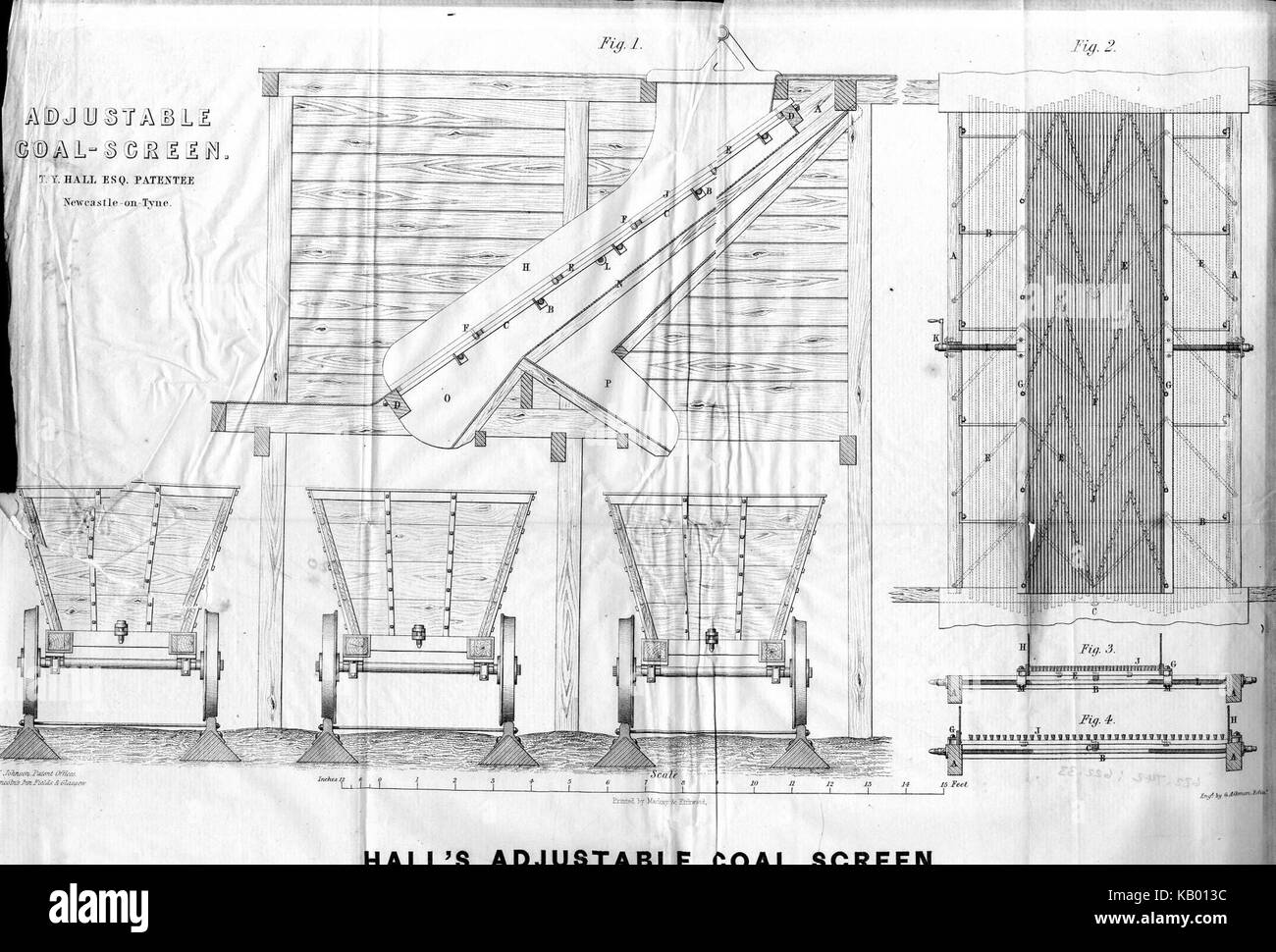 Thomas Young Hall's adjustable coal screen 1854 Stock Photo - Alamy