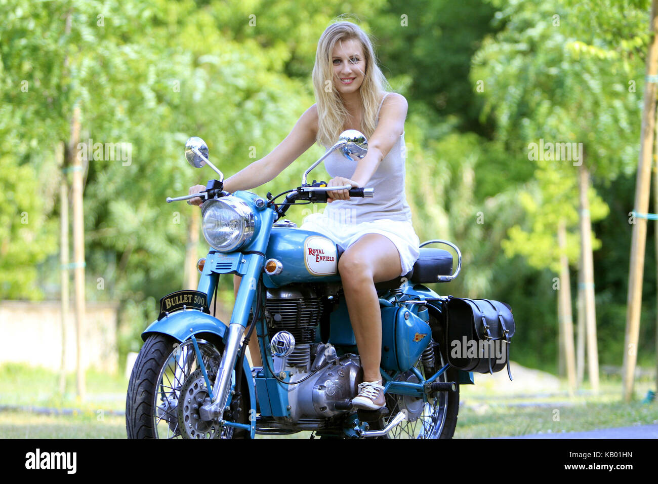 Old woman driving a motorcycle hi-res stock photography and images - Alamy