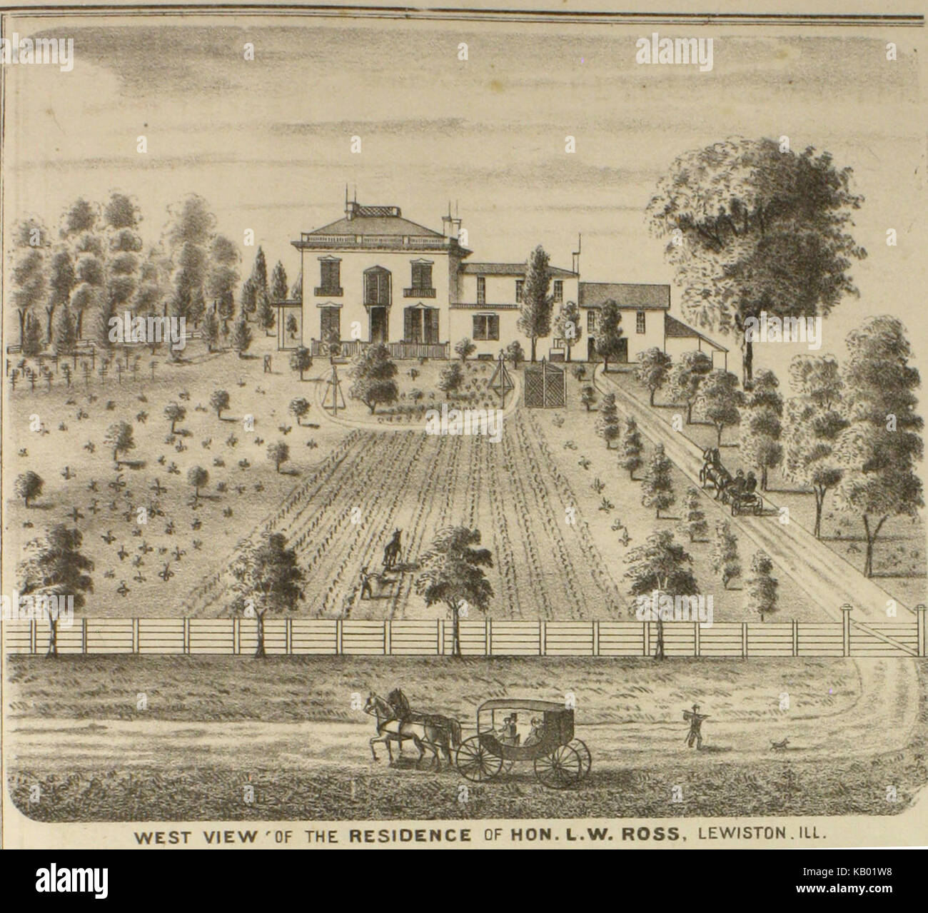 West view of the residence of Lewis W Ross Stock Photo - Alamy