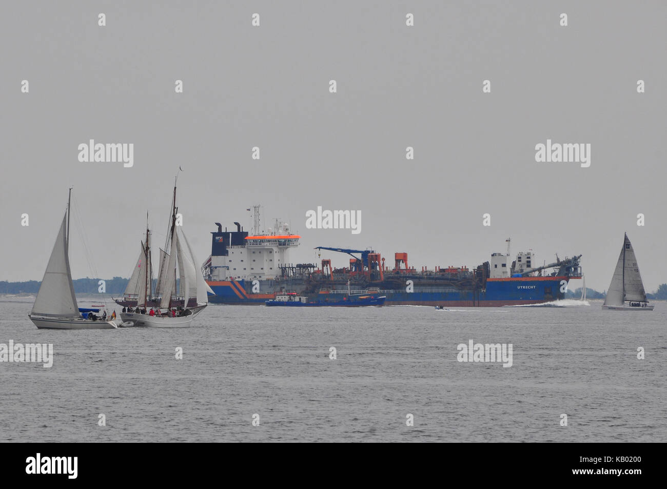 Germany, Schleswig - Holstein, Kiel, Kiel fjord, sailing ships ...