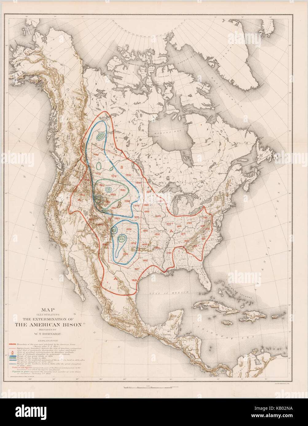 Map of bison hi-res stock photography and images - Alamy
