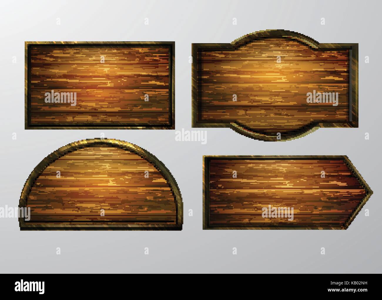 Wooden signs, vector icon set Stock Vector Image & Art - Alamy