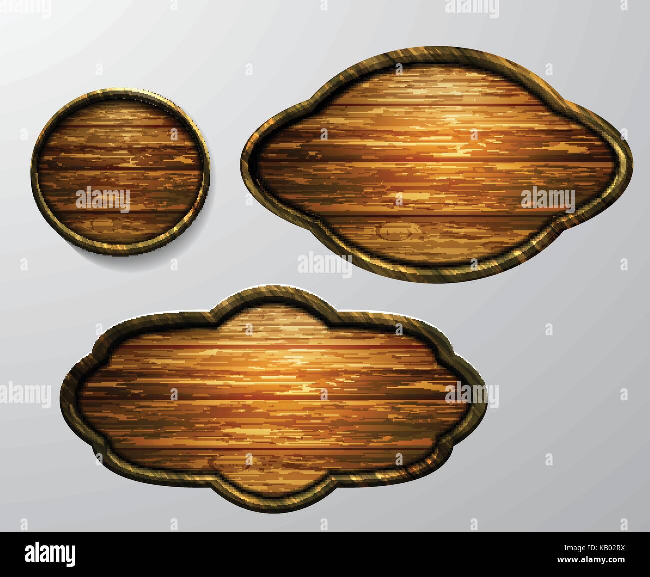 Wooden signs, vector icon set Stock Vector Image & Art - Alamy