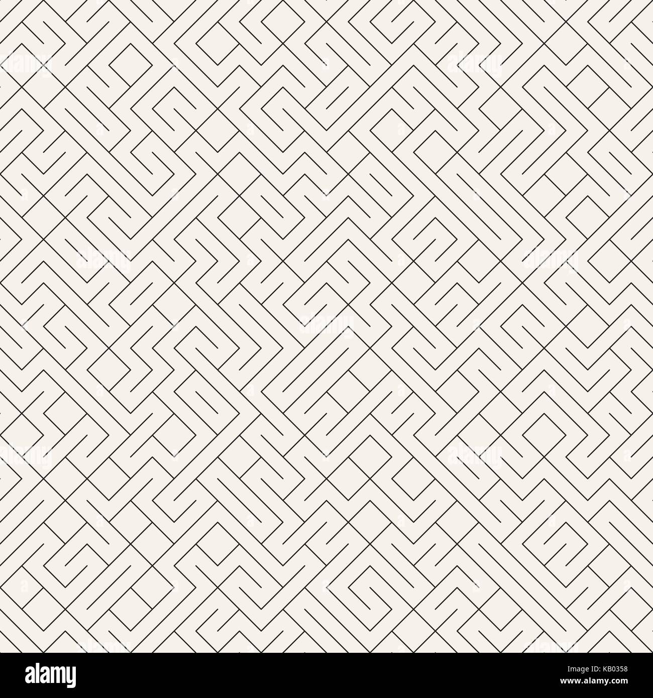 Vector Seamless Irregular Lines Grid Pattern. Trendy Monochrome Texture ...