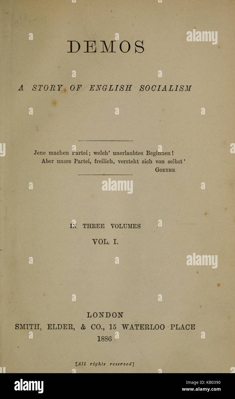 Title page of the first edition of Demos Stock Photo - Alamy