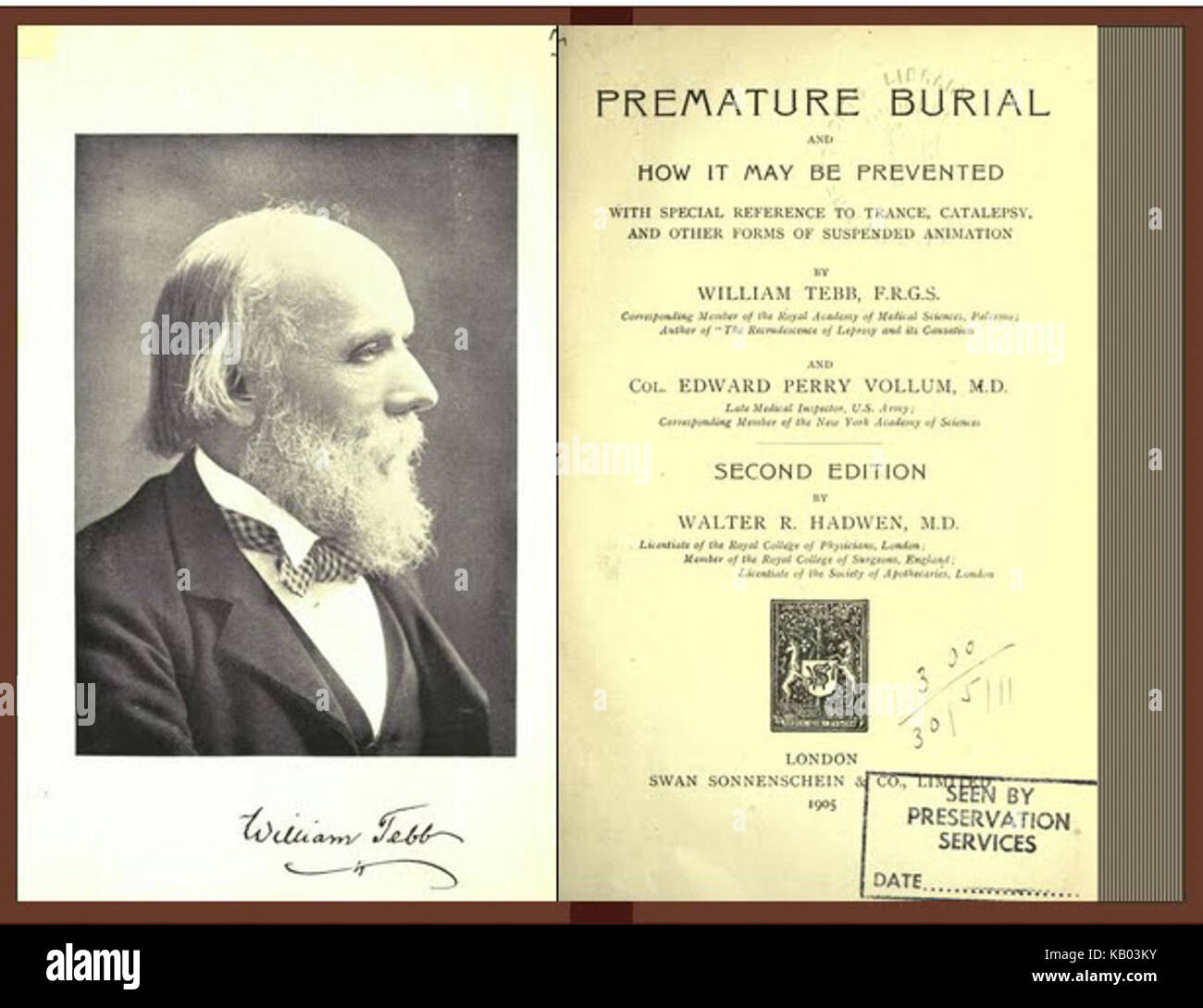 William Tebb in 1905 Stock Photo - Alamy