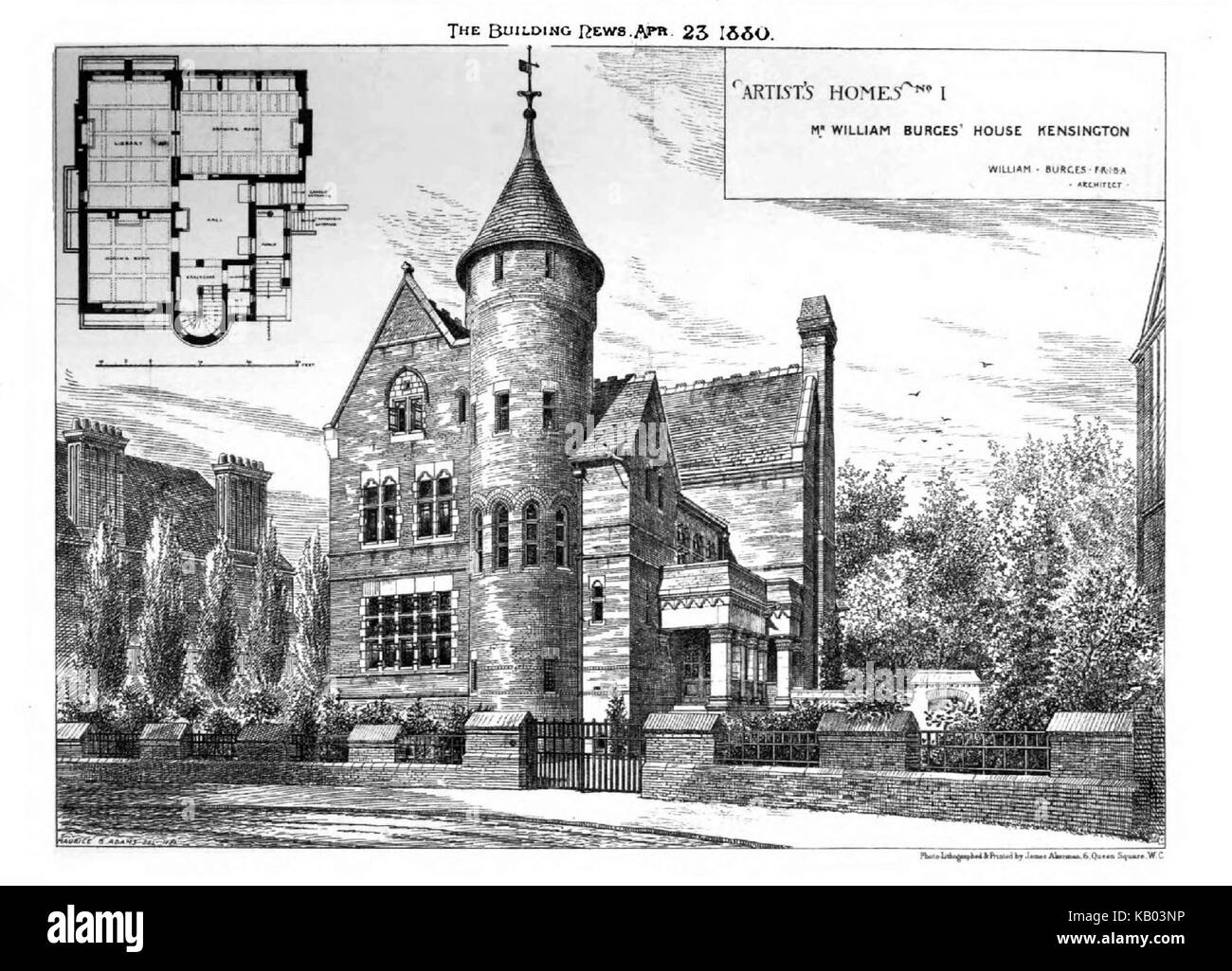 The Tower House 1878 Stock Photo - Alamy