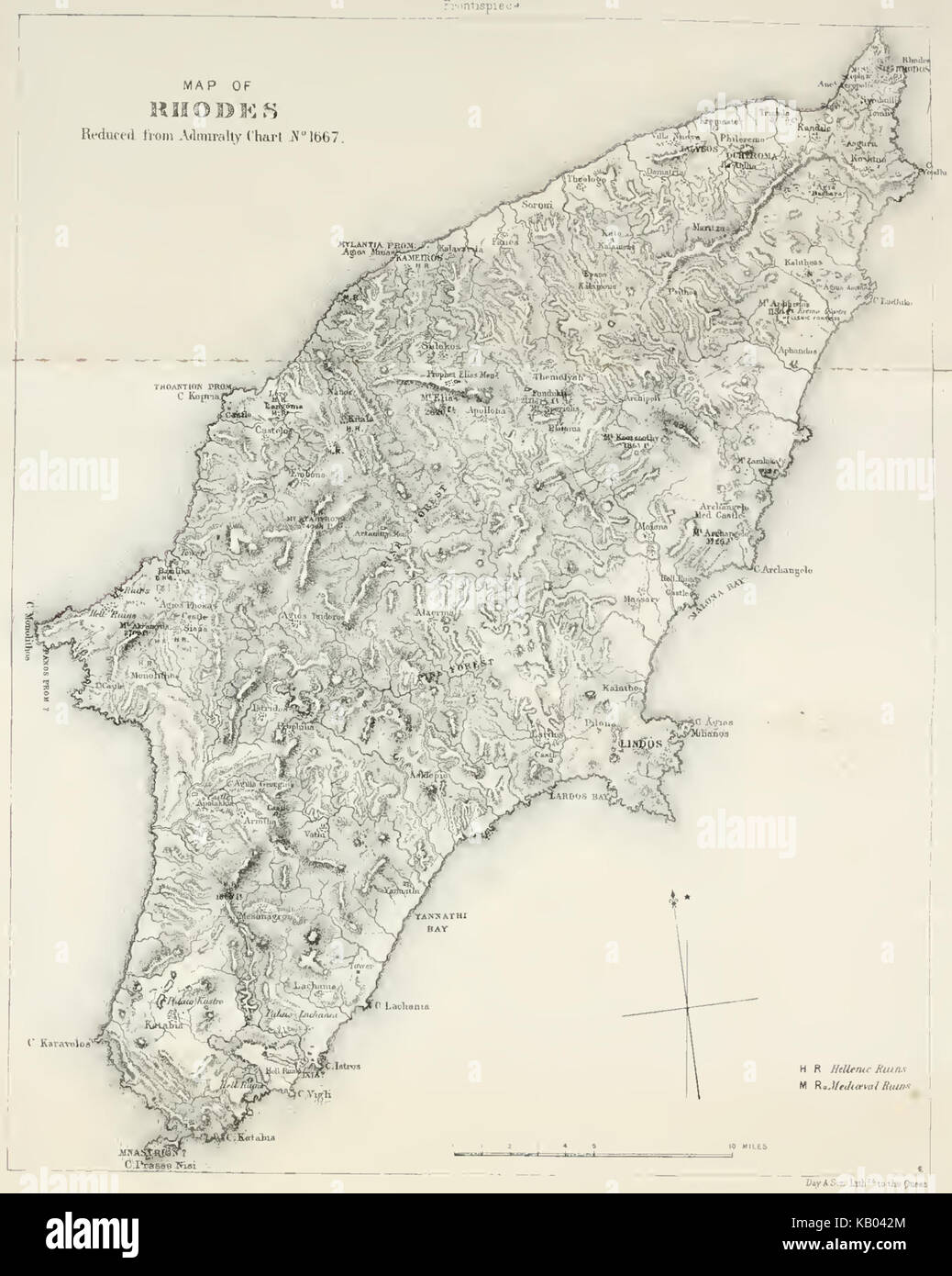 Travels & discoveries in the Levant Vol 1 Map of Rhodes Stock Photo - Alamy