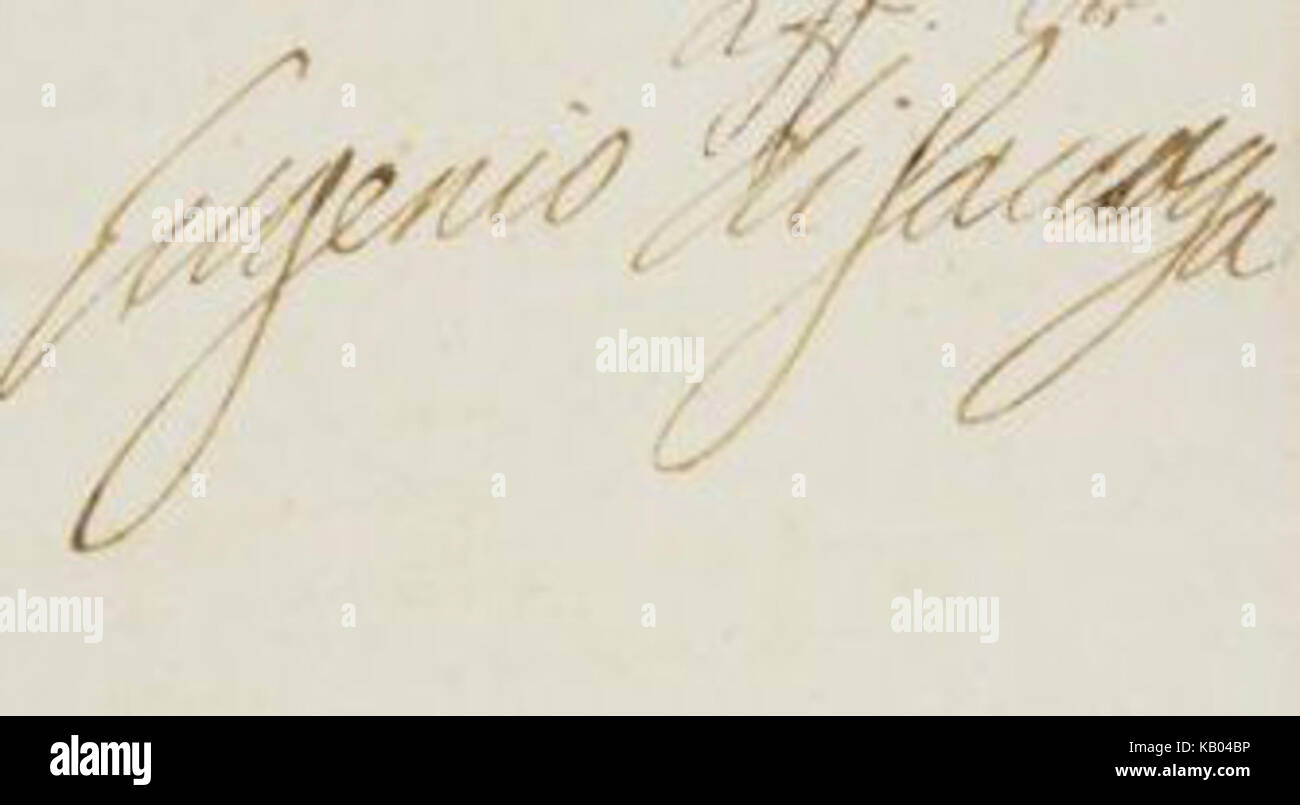 Undated signature of Prince Eugene of Savoy Stock Photo - Alamy