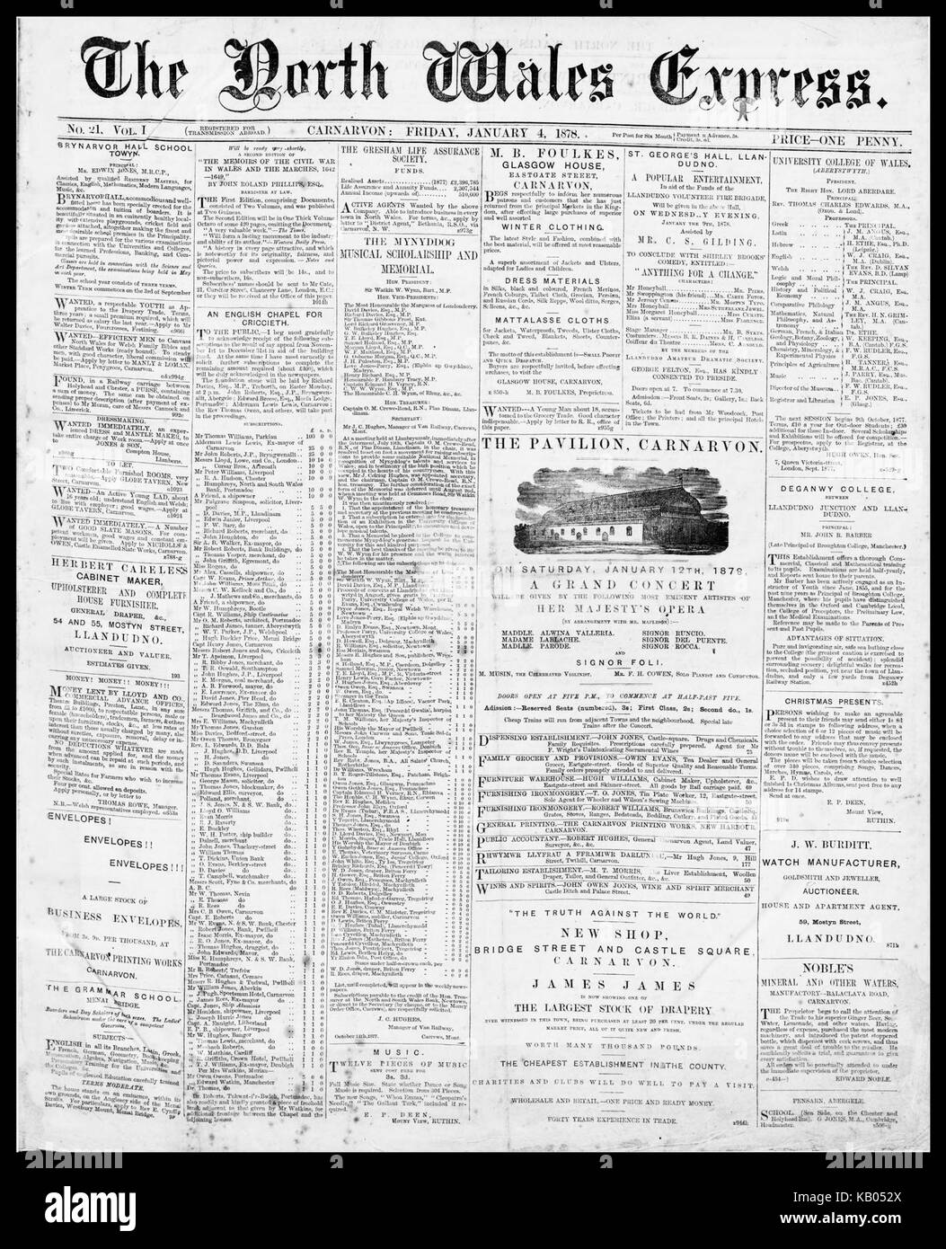 The North Wales Express, published on January 4, 1878, is a historic ...
