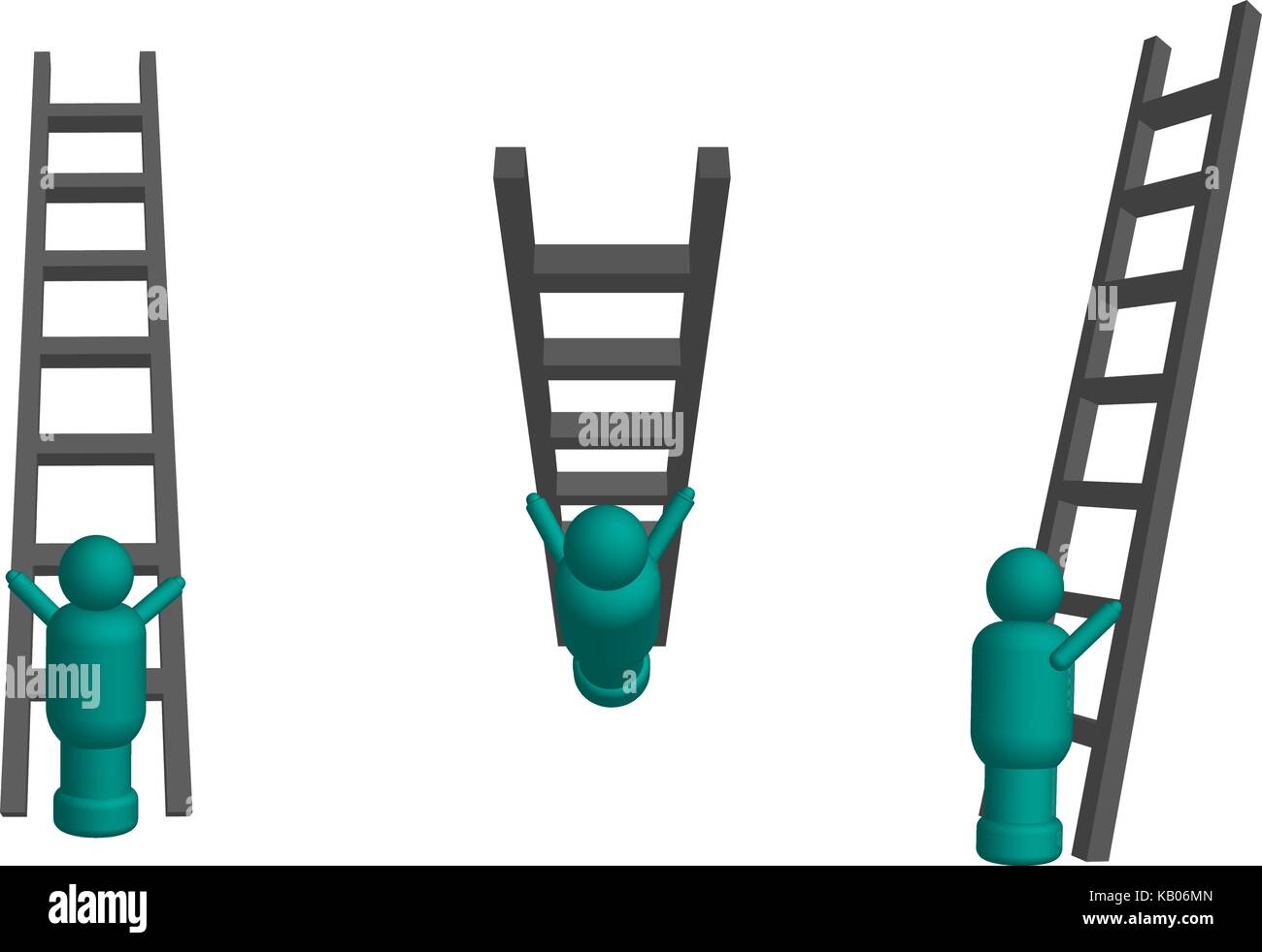 Climbing man ladder 3d Stock Vector Images - Alamy