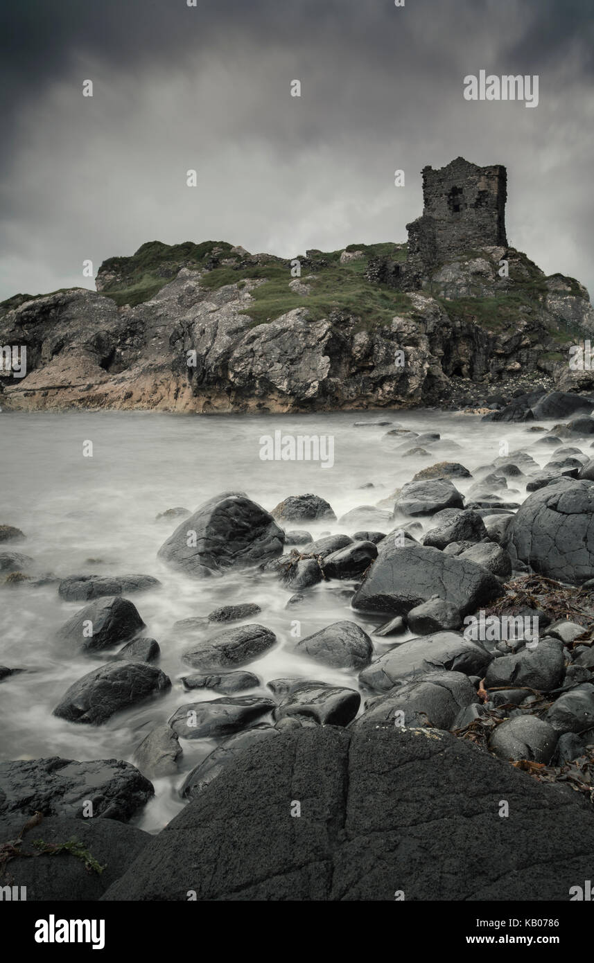 Kinbane Castle on the Causeway Coast in County Antrim, Northern Ireland ...