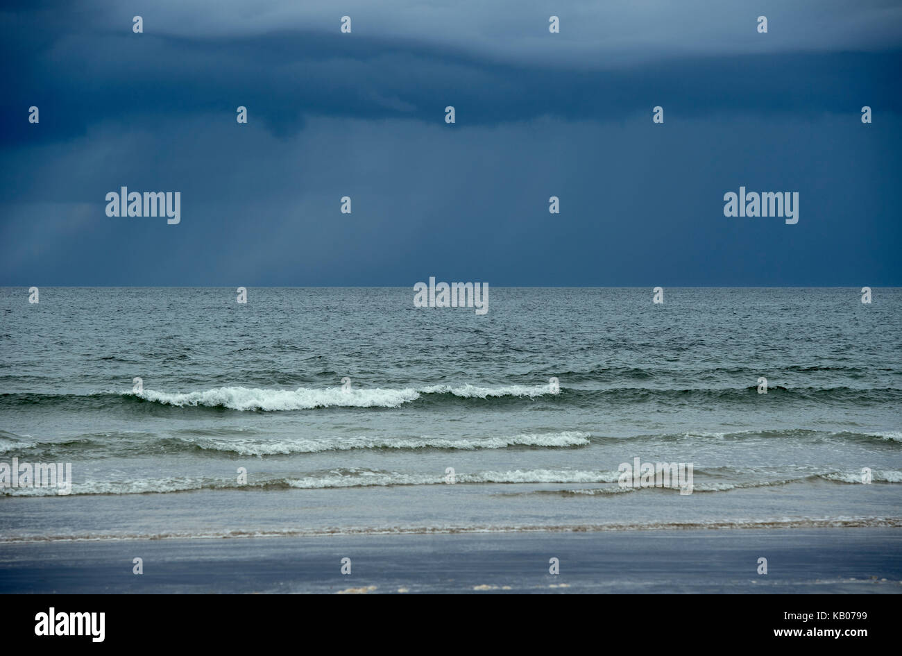 Moody skies over the beach at Portstewart Strand, County Londonderry ...