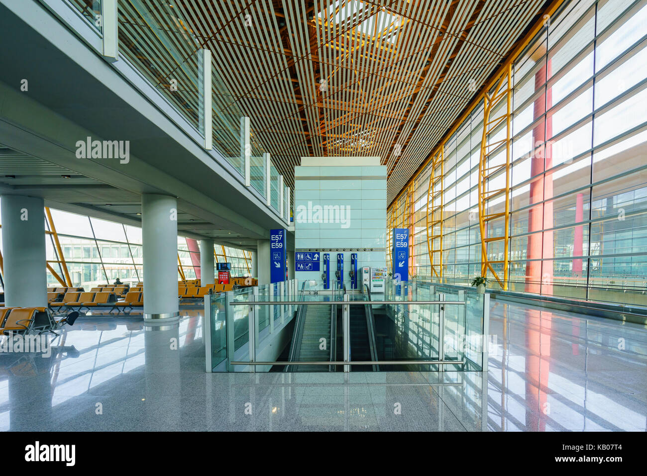 Beijing, JAN 3: Interior view of the Beijing International Airport at ...
