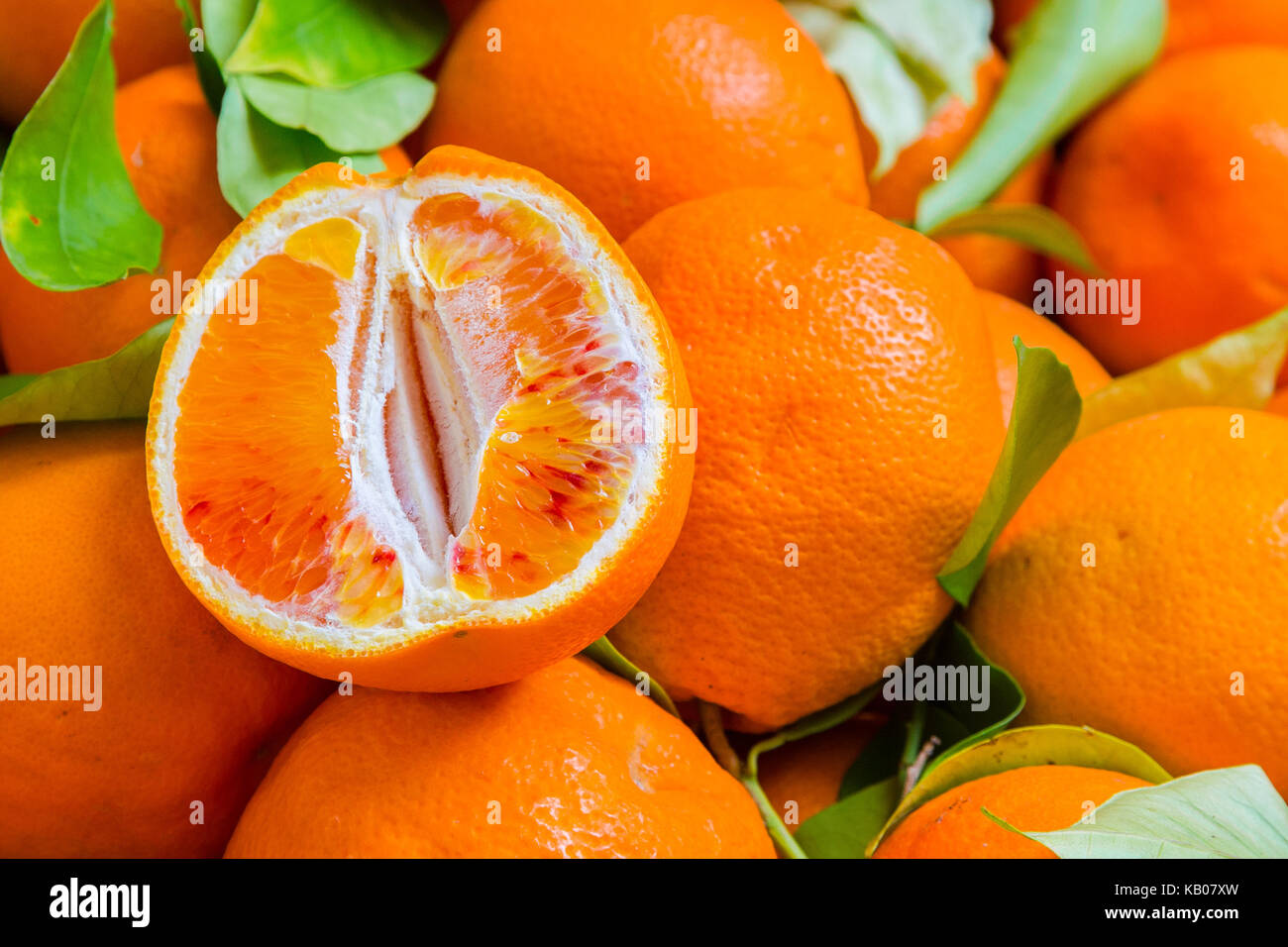 Bunch of fresh tangerines oranges on market Stock Photo - Alamy