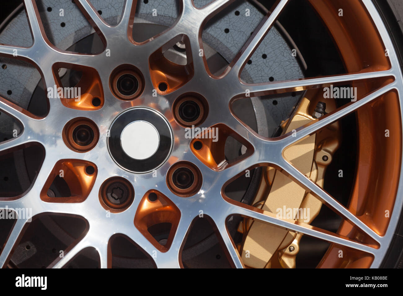 Close up of rims from a sports car Stock Photo - Alamy