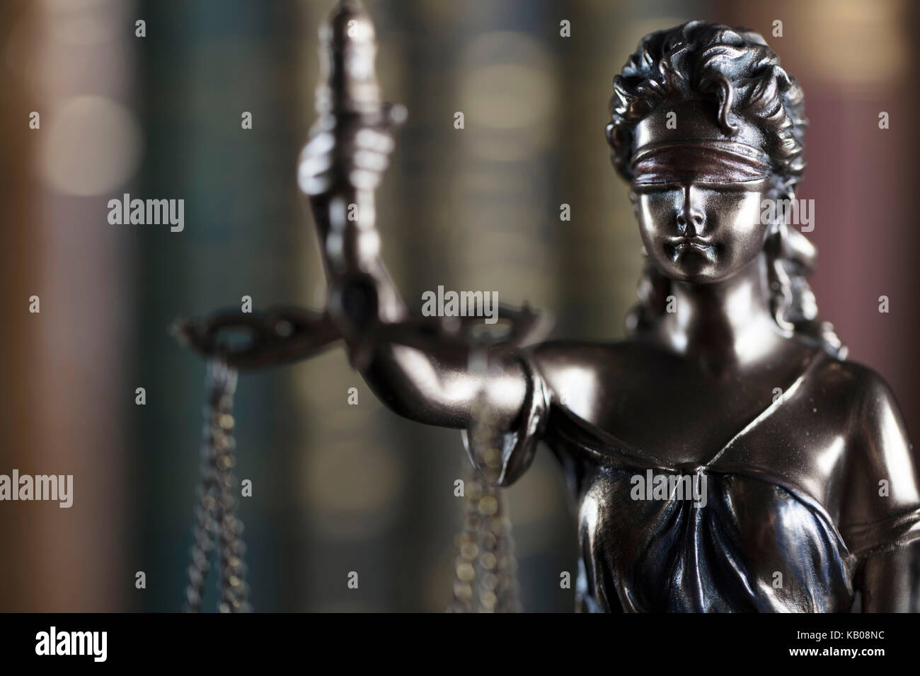 Law symbol - Themis, books and scale. Place for typography Stock Photo ...