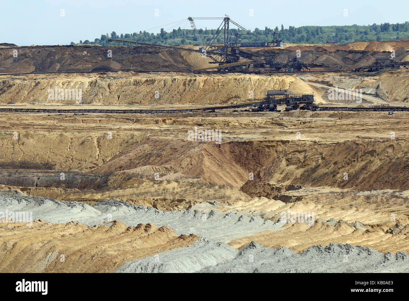 open pit coal mine with excavators and machinery Stock Photo - Alamy