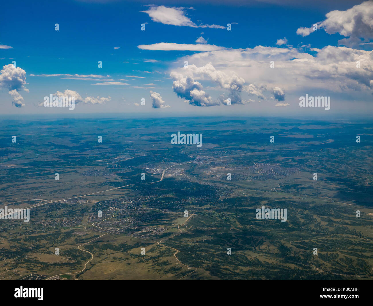Aerial view of Highlands Ranch and Greenwood Village, view from window ...