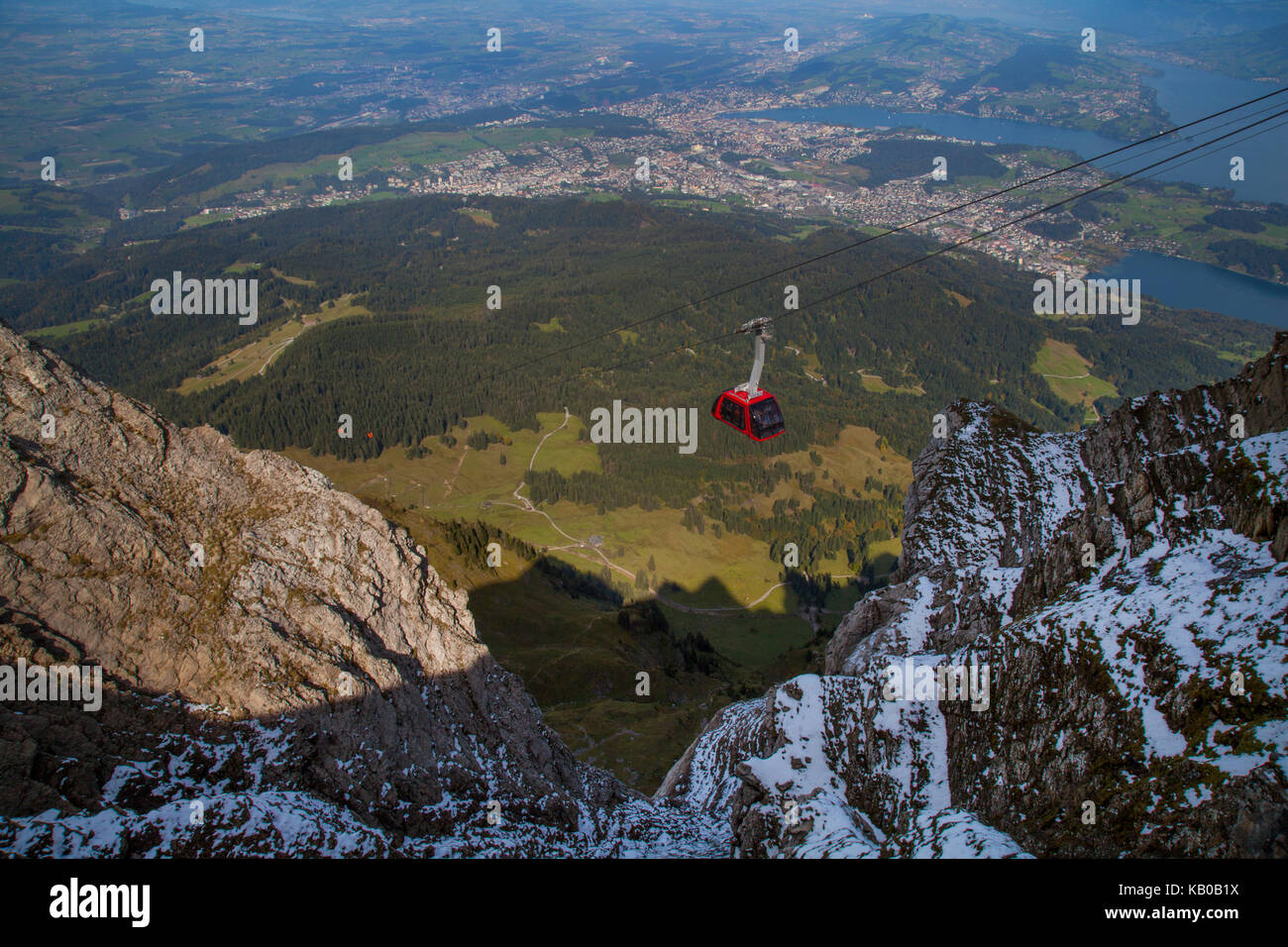 Gondola ride up Mt Pilatus in Lucerne Switzerland Luzern Swiss Stock ...
